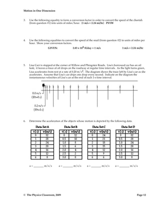 1d motion worksheet_packet | PDF