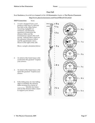 1d motion worksheet_packet | PDF