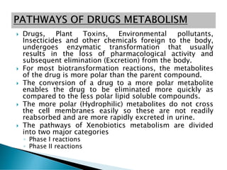 Drug metabolism or Biotransformation | PDF