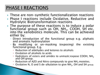 Drug metabolism or Biotransformation | PDF