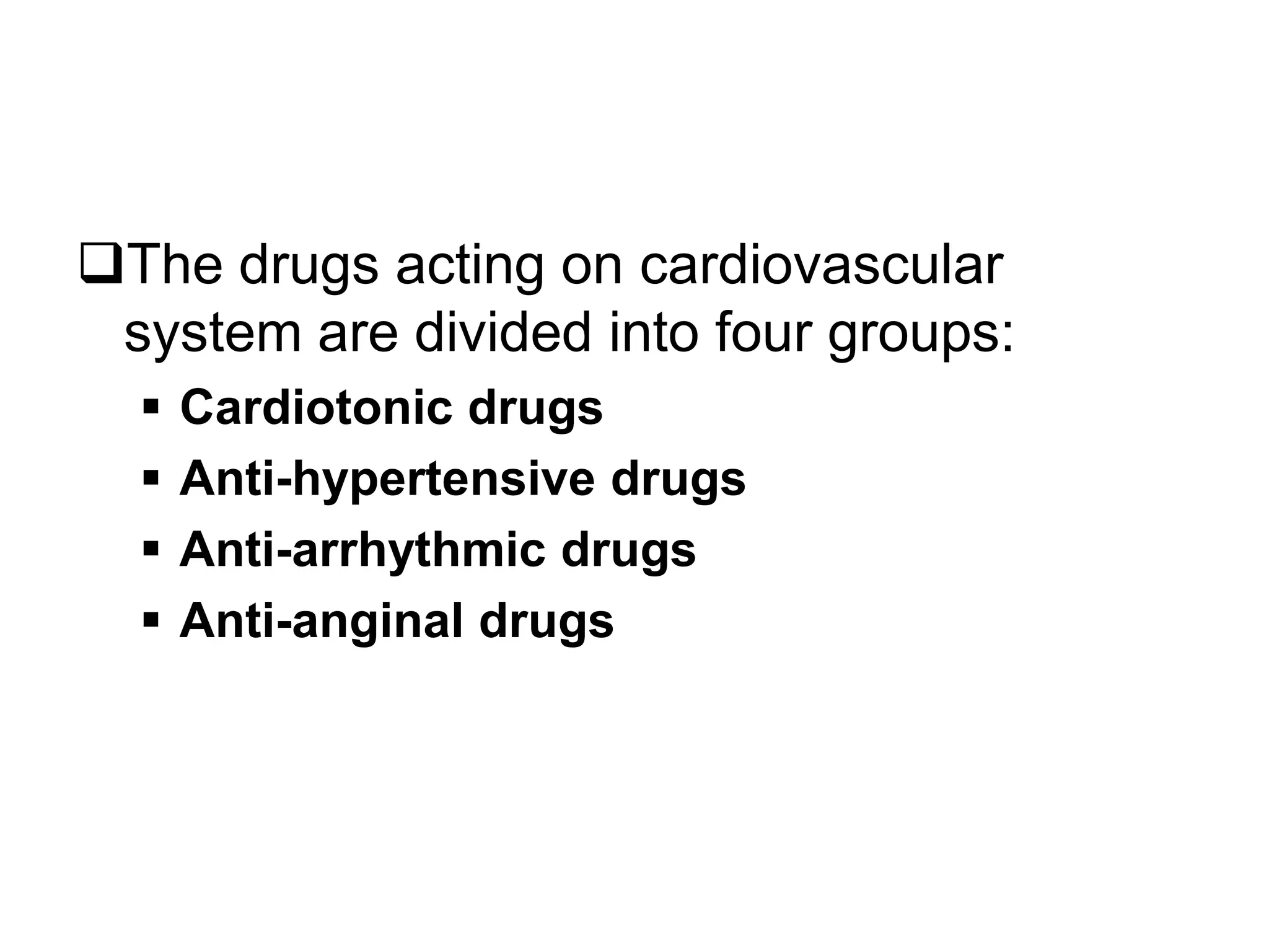 1 drugs acting on cardiovascular system | PPTX