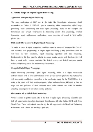 DIGITAL SIGNAL PROCESWSING AND ITS APPLICATION | DOCX