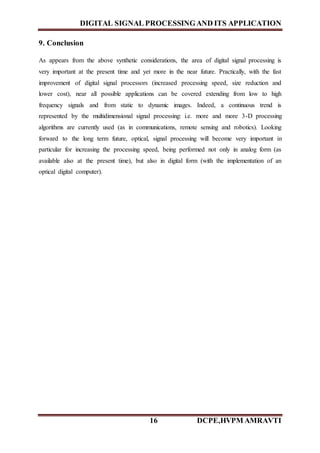 DIGITAL SIGNAL PROCESWSING AND ITS APPLICATION | DOCX