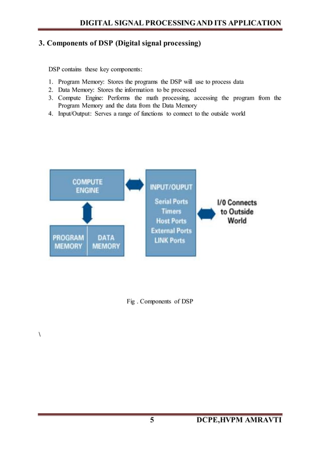 DIGITAL SIGNAL PROCESWSING AND ITS APPLICATION | DOCX