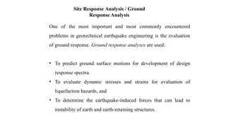 Comprehensive Site Response Analysis for Earthquake Engineering and ...