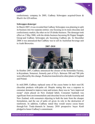 A Organization Study On Cadbury | PDF