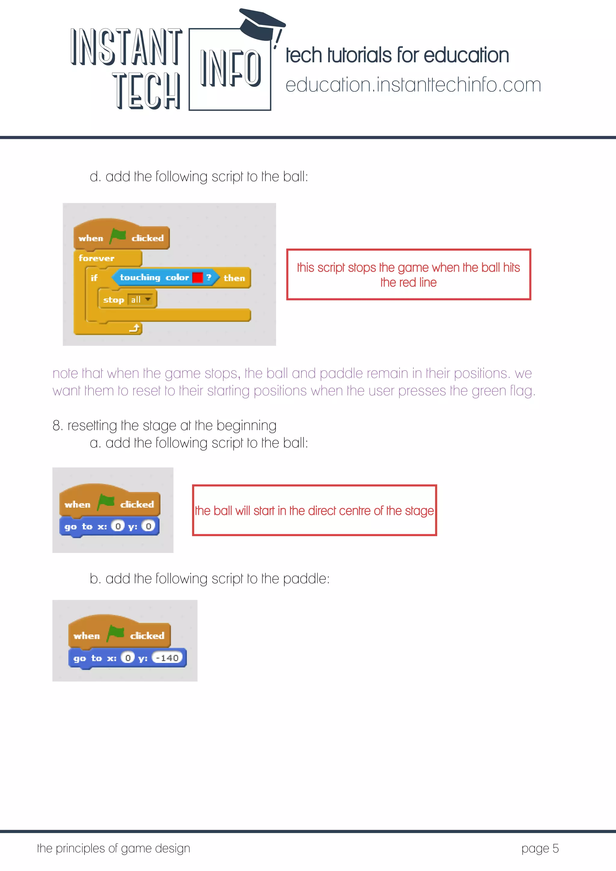 Scratch Tutorial - Basic Pong | PDF
