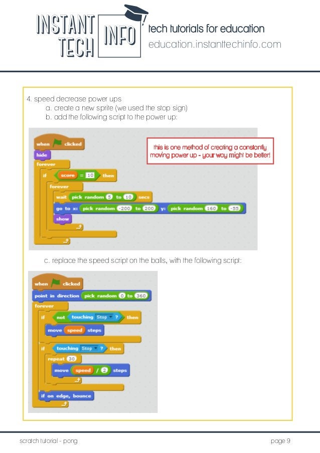Scratch Tutorial - Basic Pong | PDF
