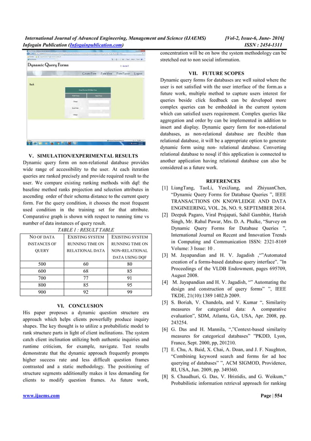 dynamic query forms for non relational database | PDF