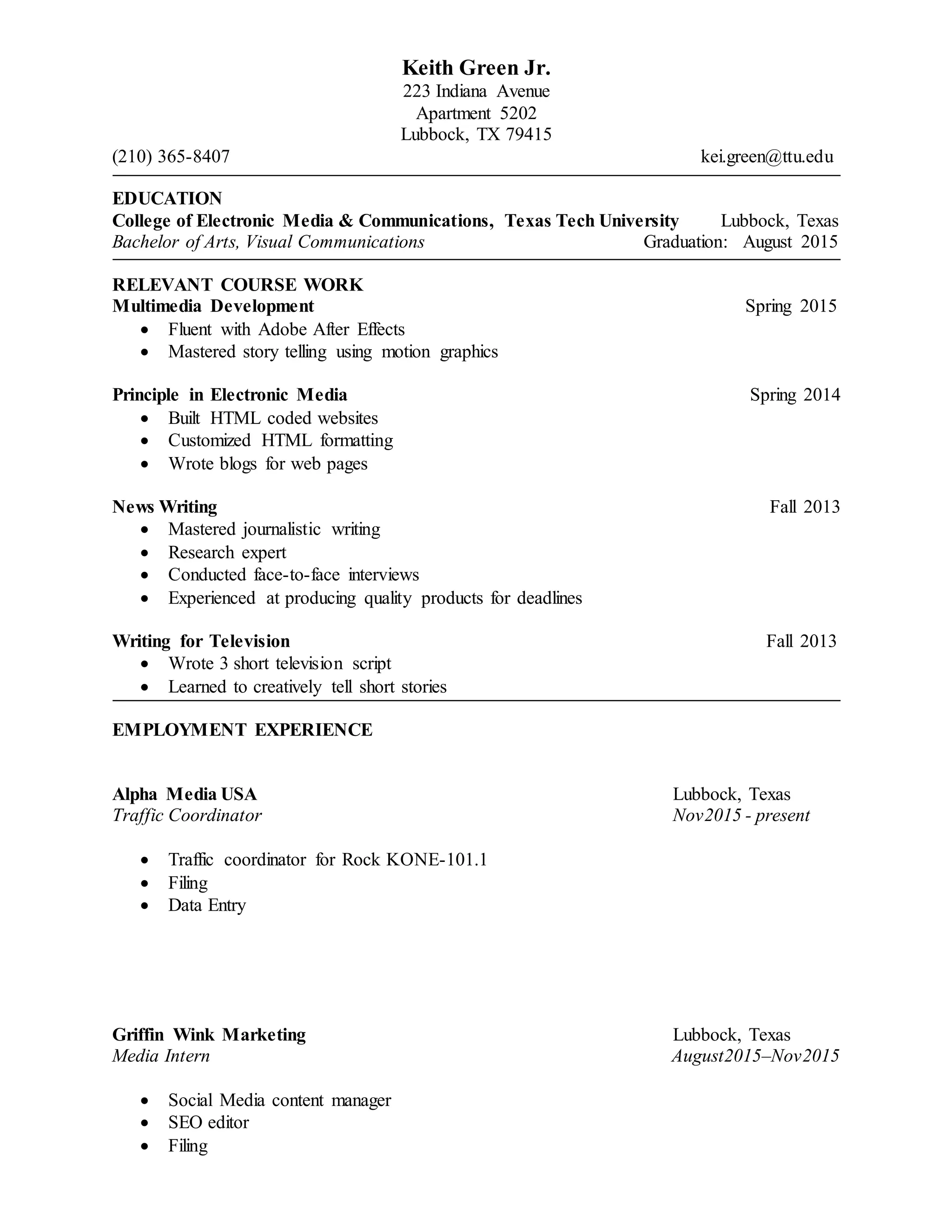 Keith Green resume | PDF