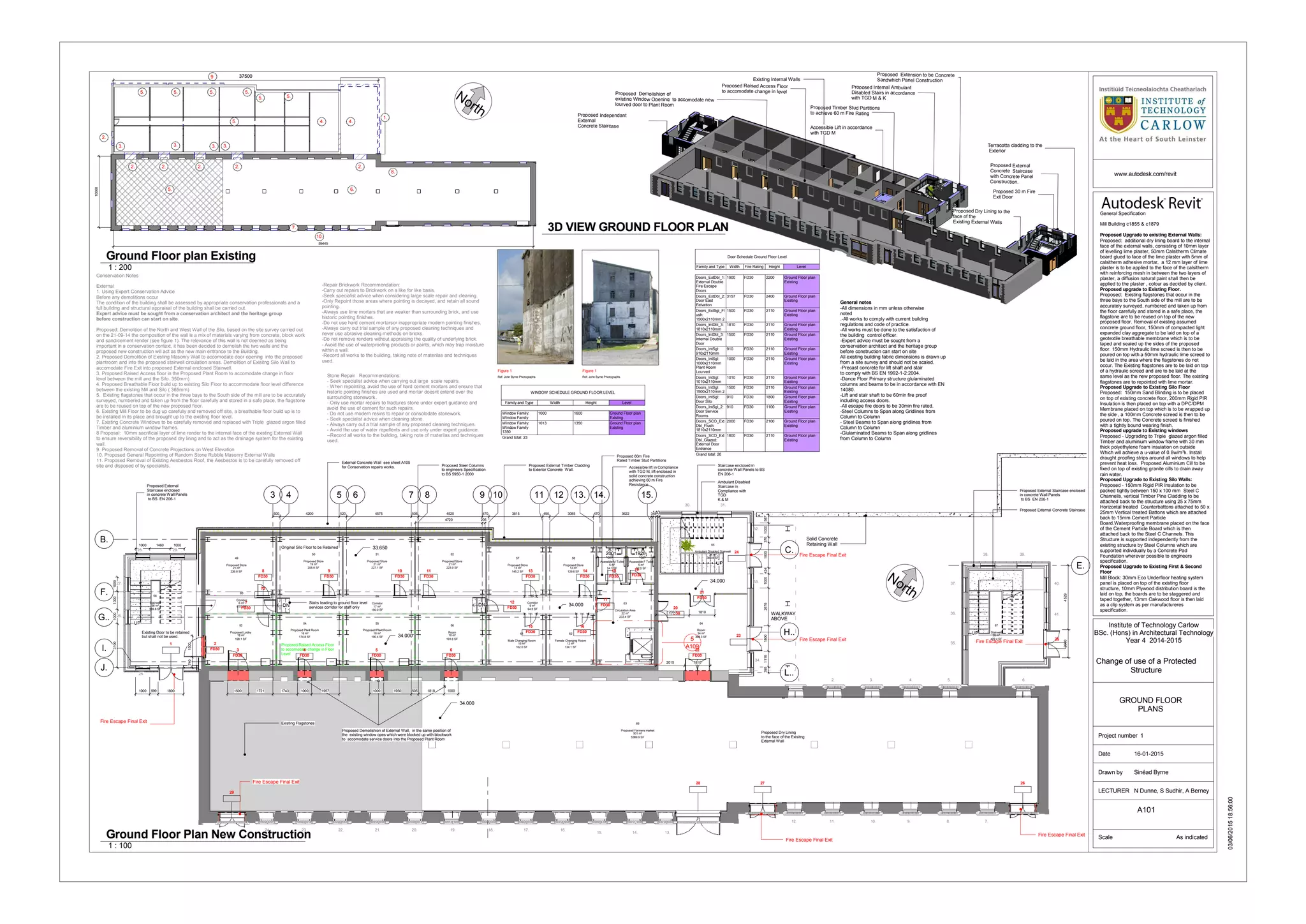Mill 14-1-15 - Sheet - A101 - GROUND FLOOR PLANS | PDF