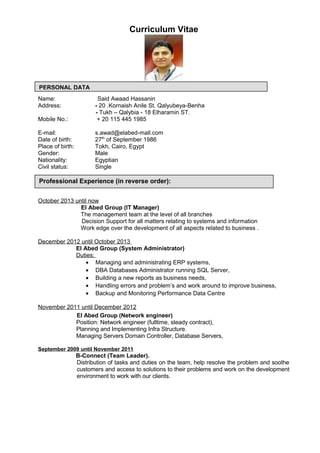 Saeed Awad CV | DOC