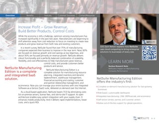 NetSuite for Manufacturing | PDF