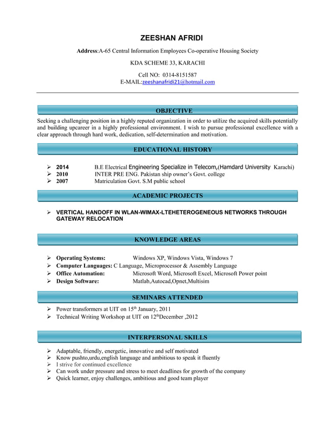 zeeshan cv | PDF