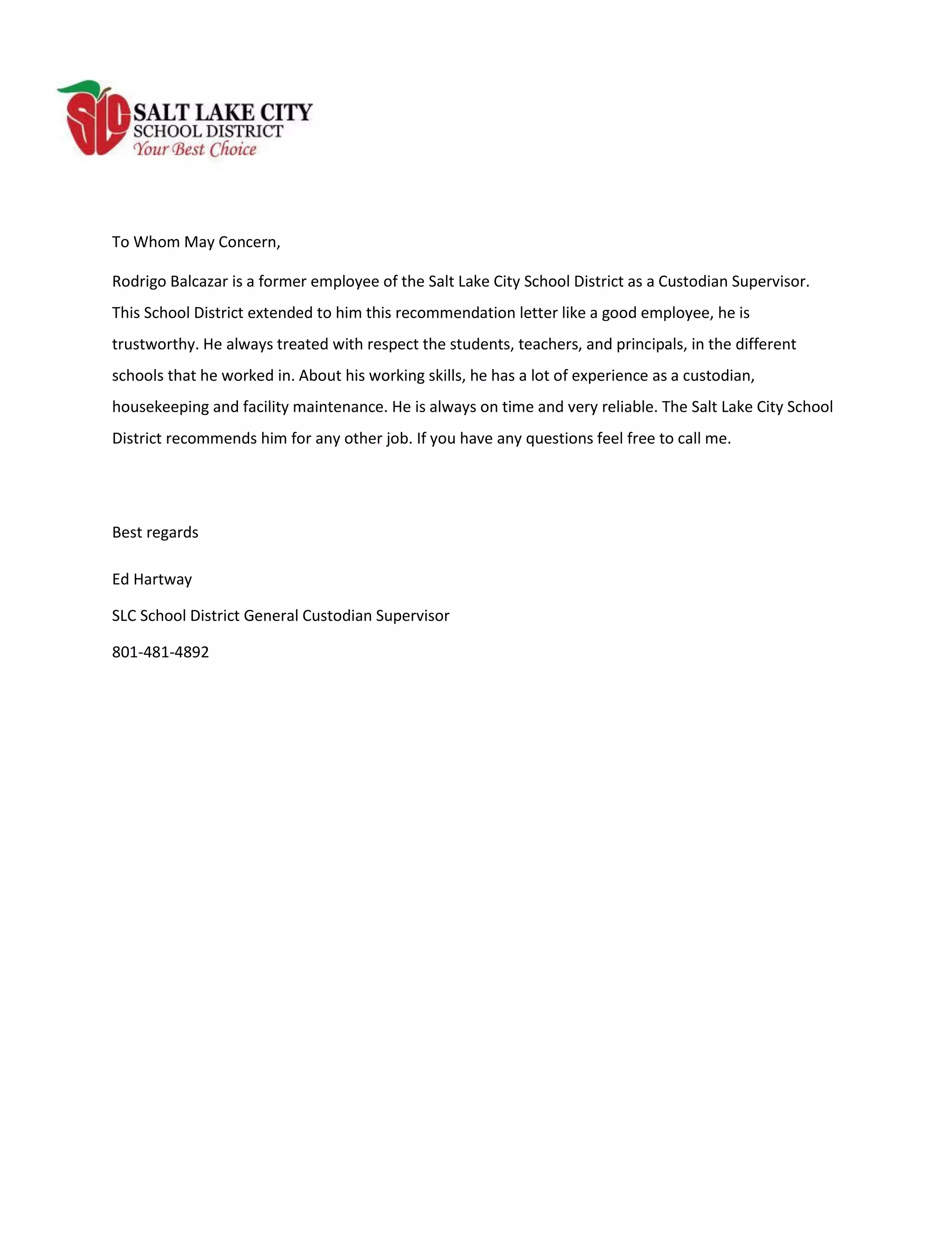 Salt Lake City School District Letter | PDF