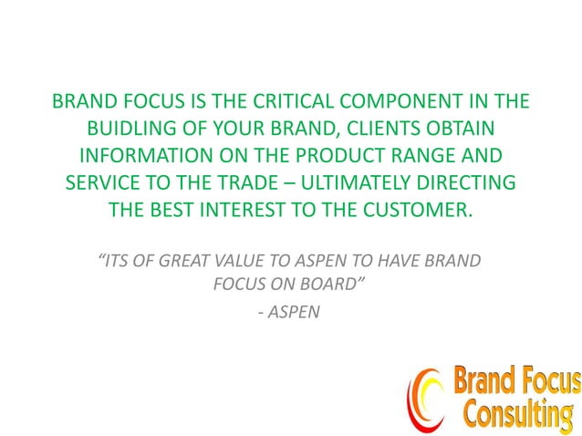 Brand Focus 1 Page Presentation | PPTX