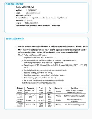 Rabia Mokeddem Resume 2 | DOCX | Operating Systems | Computer Software and Applications