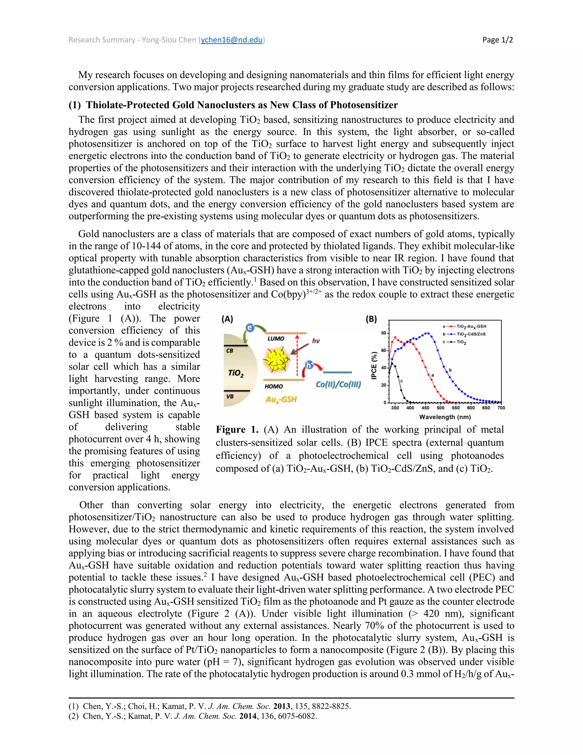 Research Summary | PDF | Chemistry | Science