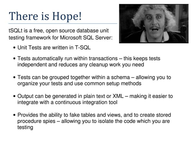 Unit Testing SQL Server | PPT Unit Testing SQL Server | PPT