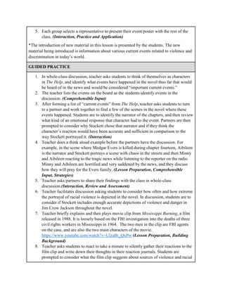 Lesson Plan 3 - Analyzing Sources of Race and Portrayal of Violence | PDF