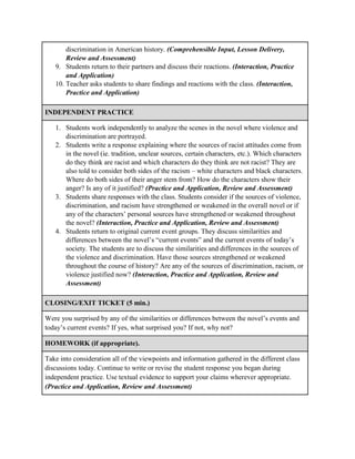 Lesson Plan 3 - Analyzing Sources of Race and Portrayal of Violence | PDF