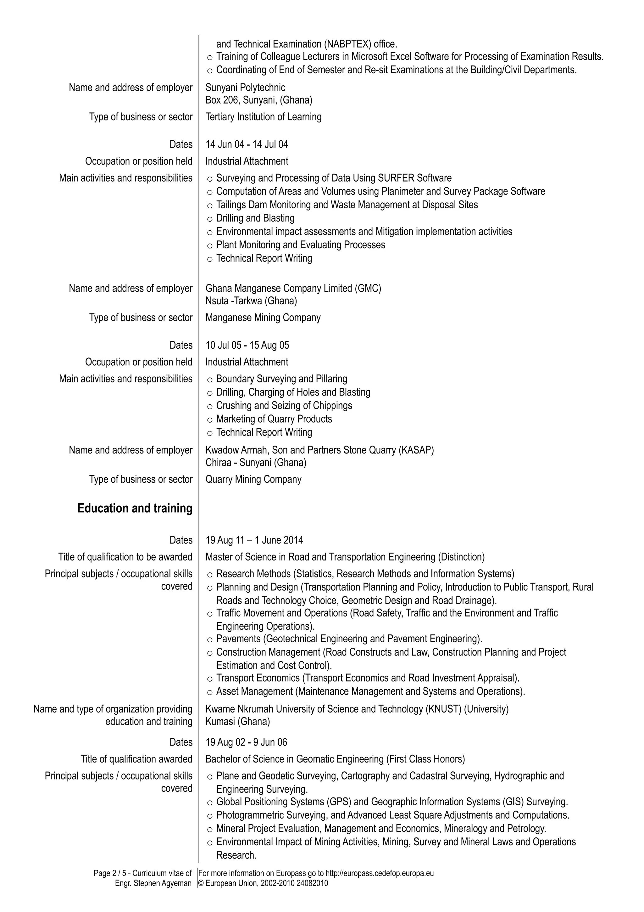Europass CV Updated Current | DOC