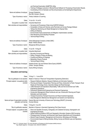 Europass CV Updated Current | DOC | Professional School | Postgraduate ...