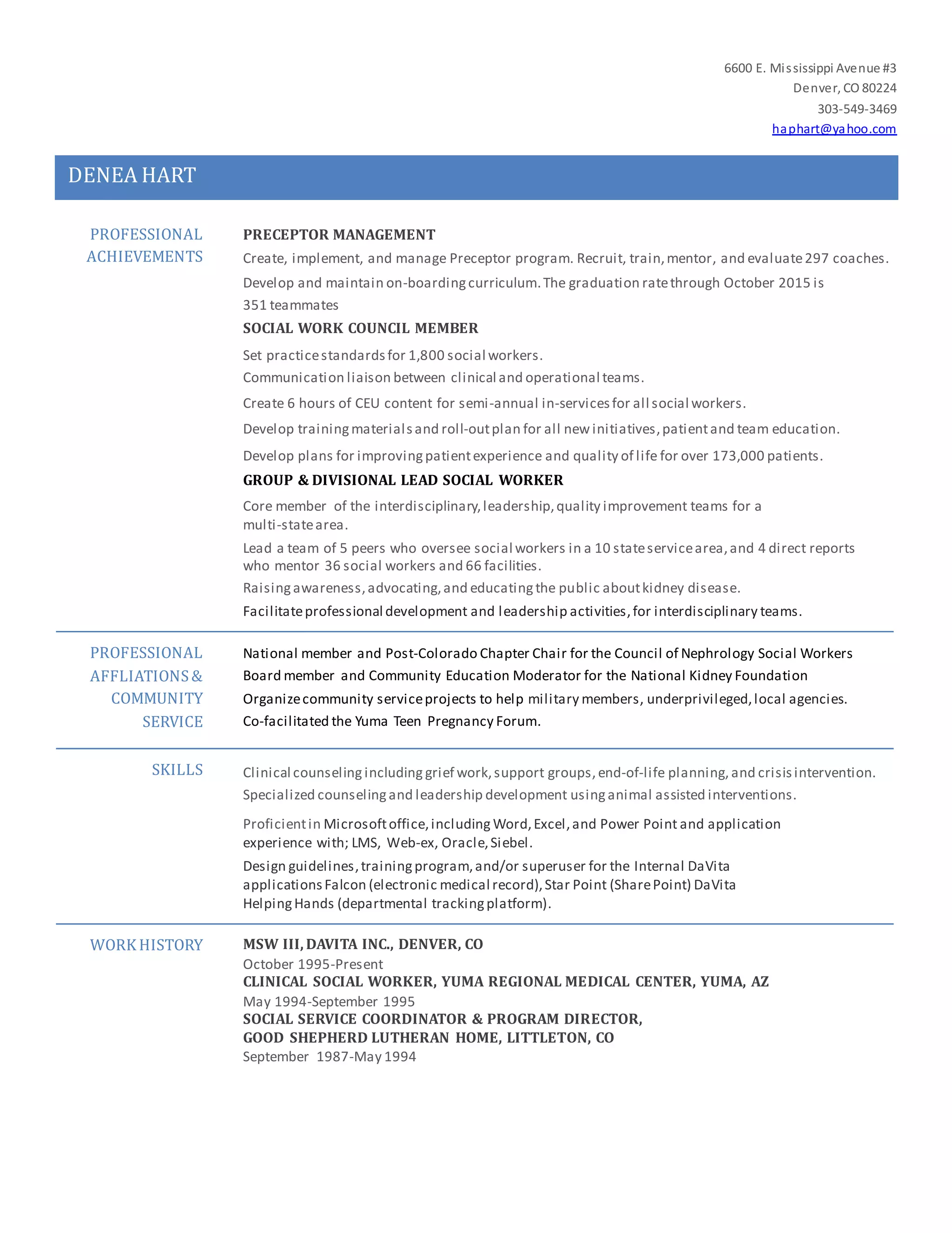 Denea Hart Resume 11.27.15