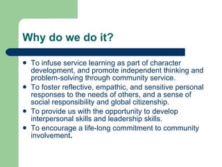 1 E1 Introduction To Service Learning | PPT