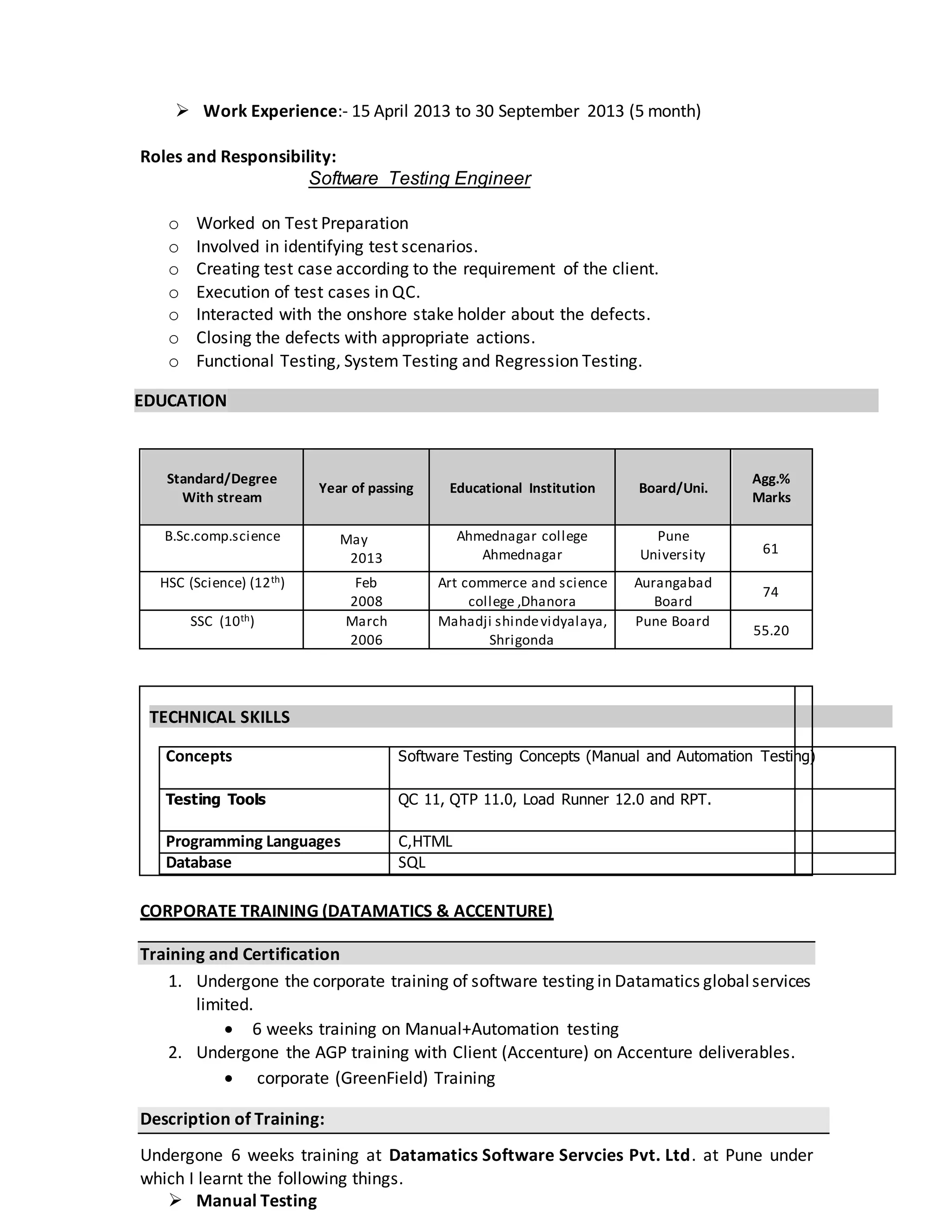 JAVED SAYYED RESUME (2) | DOCX | Computer Software and Applications | Computing