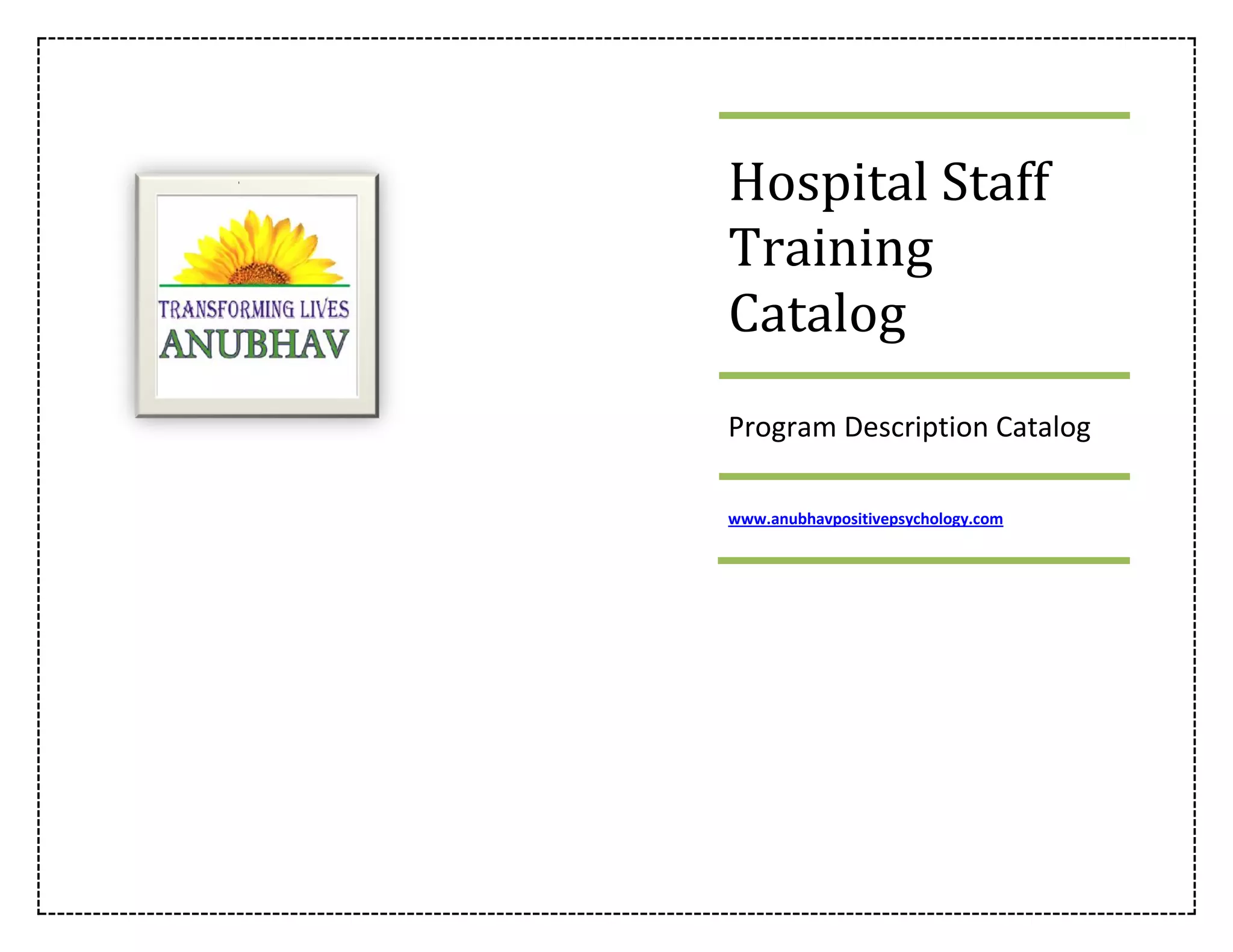 Hospital Staff Training Catalog Anubhav Interactives | PPT