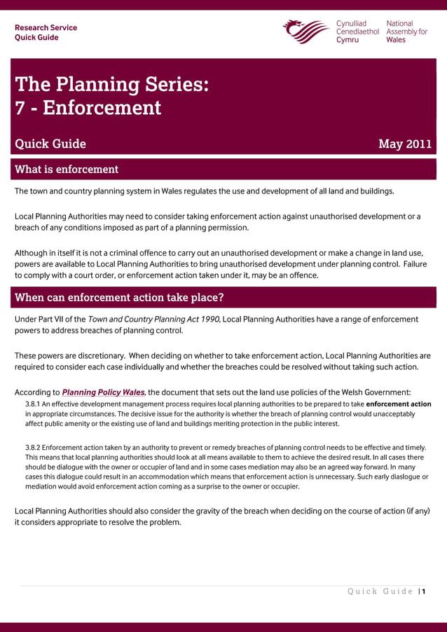 The Planning Series 7 - Enforcement | PDF | Developmental Sites | Real ...
