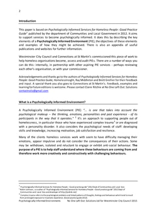 2015 Creating a Psychologically Informed Environment | PDF