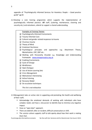 2015 Creating a Psychologically Informed Environment | PDF