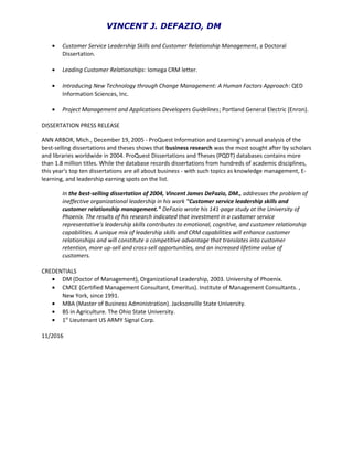 V. DeFazio DM Nov 2016 CV | DOC