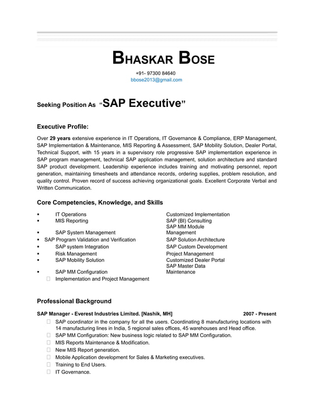 CV-Bhaskar Bose | PDF