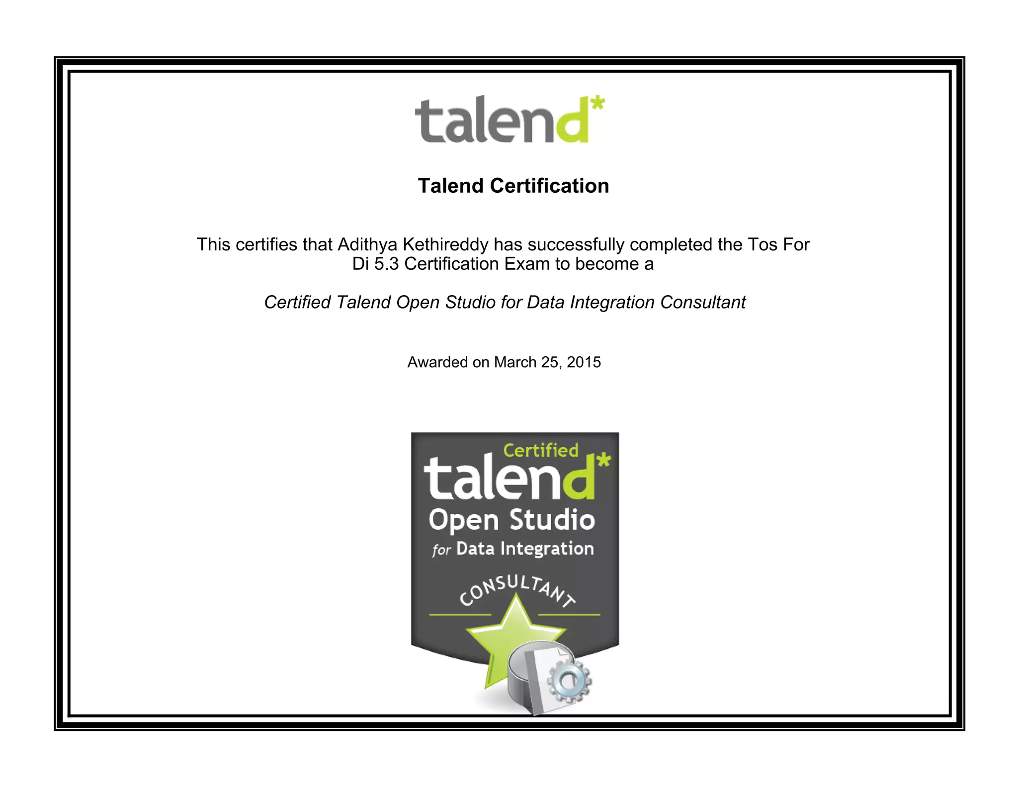 TOS Certificate | PDF