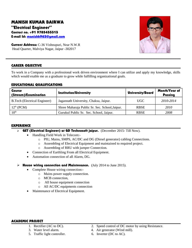 CV manish kumar new | PDF