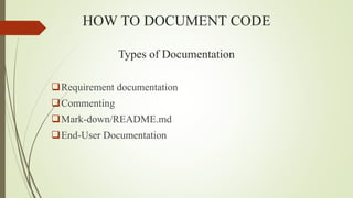 code documentation | PPTX