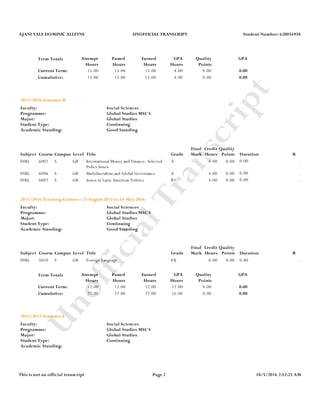 masters Transcript | PDF | Postgraduate Education | College Education