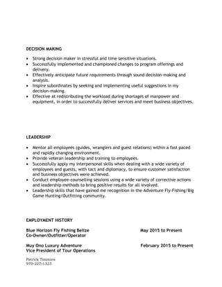 P.Timmins Resume 2015 | PDF