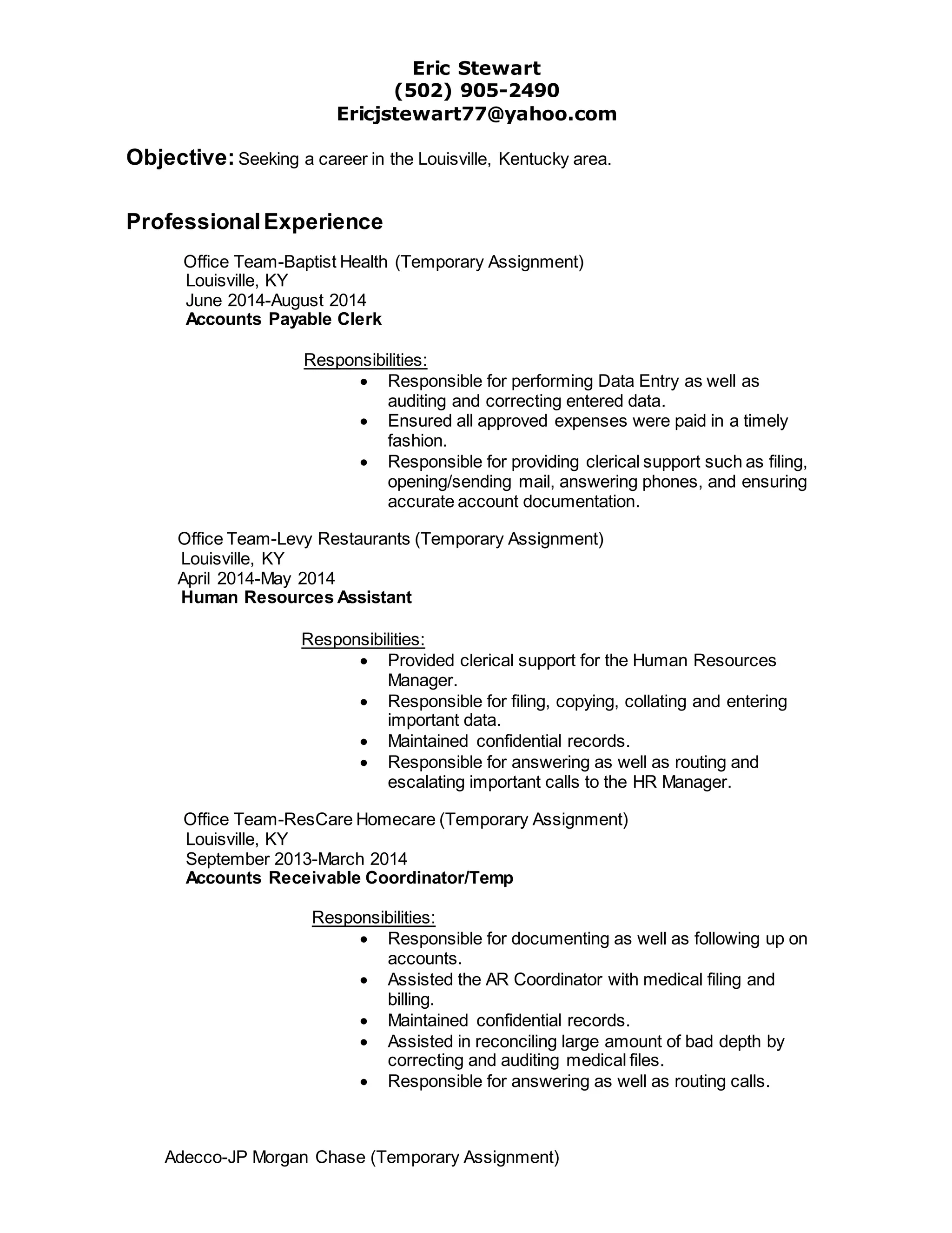 Eric Stewart Resume | PDF