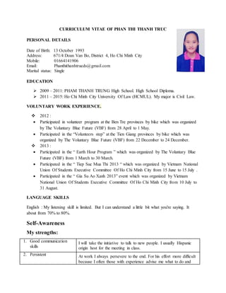 CURRICULUM VITAE OF PHAN THI THANH TRUC | DOCX