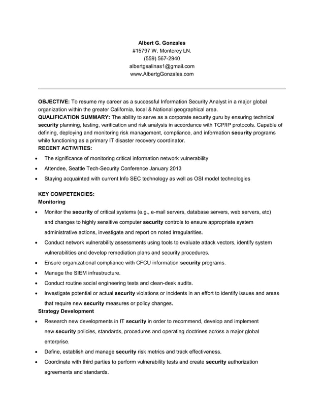 Albert G Info systems resume | DOCX | IT and Internet Support | Internet