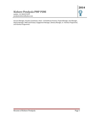 Kishore Pendyala Resume | DOC