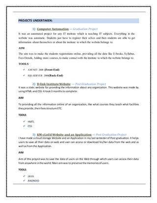 my own resume | DOCX | Web Development | Internet