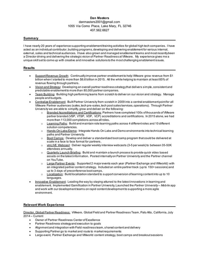 DanMasters_Resume_Jan2016 | PDF