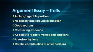 Argument & Convincing Evidence | PPT