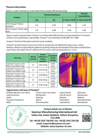 Tempro® Cold-Stop® Insulated Curtains™ | PDF