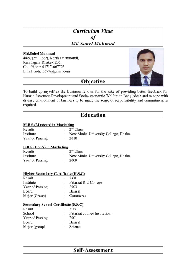 Sohel Mahmud update CV | DOC